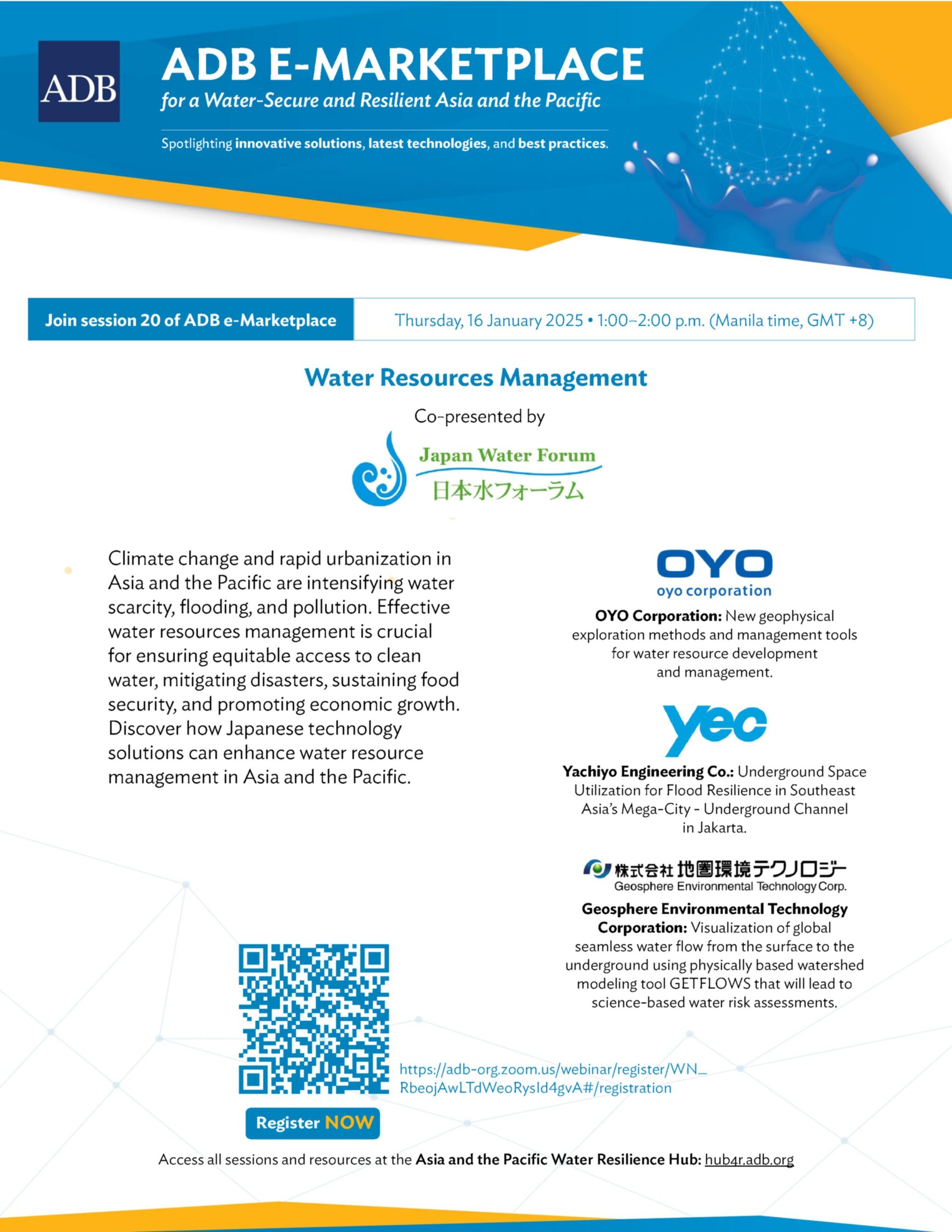 ADB (Asian Development Bank) and JWF will hold an e-Marketplace Webinar ...